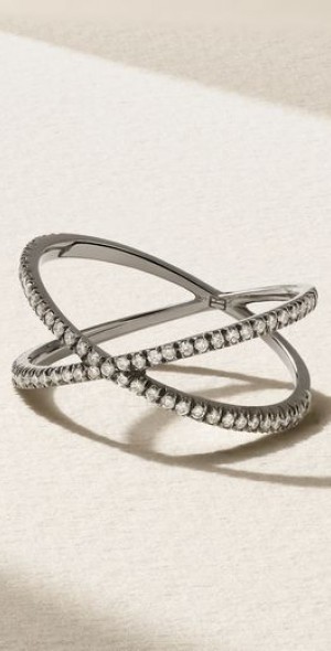 EVA FEHREN - Fine Shorty 18-karat blackened white gold diamond ring