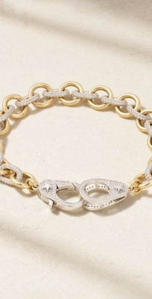 FOUNDRAE - Midsized Mix Link + Sister Hook 18-karat yellow and white ...