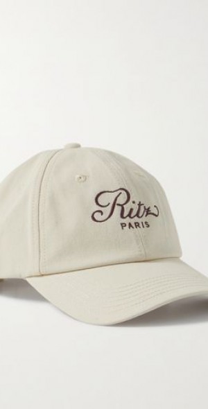 FRAME - + Ritz Paris embroidered cotton-canvas baseball cap