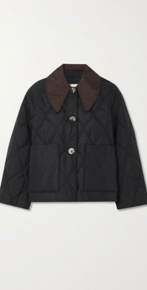 GANNI - Two-tone quilted ripstop jacket