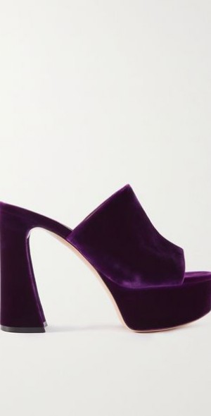 GIANVITO ROSSI - Holly 70 velvet platform mules