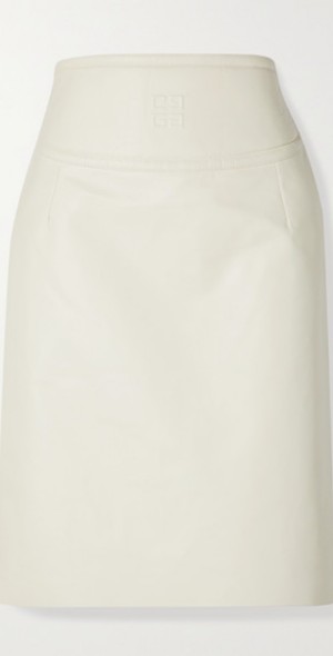 GIVENCHY - Cutout embossed leather skirt