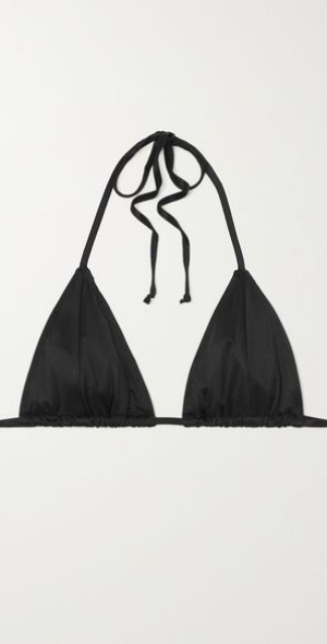 GOOD AMERICAN - Tiny Ties stretch-satin triangle bikini top