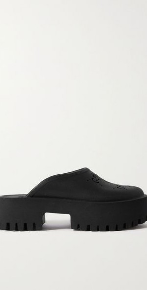 GUCCI - Elea perforated rubber platform mules