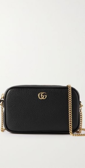 GUCCI - Petite Marmont textured-leather shoulder bag