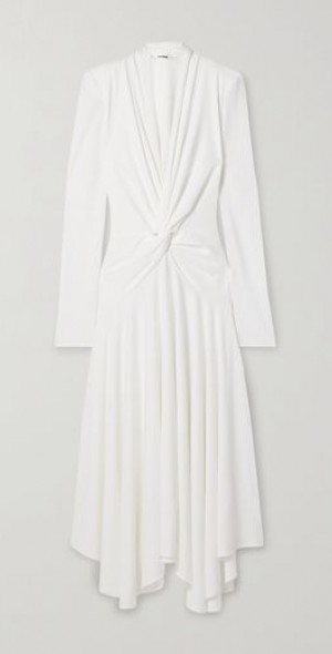 INTERIOR - The Aria asymmetric twist-front crepe maxi dress