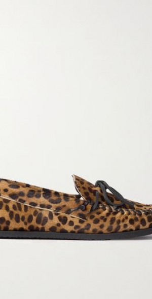 ISABEL MARANT - Fitza leopard-print calf hair loafers