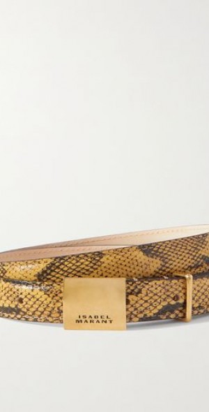 ISABEL MARANT - Lowell snake-effect leather belt