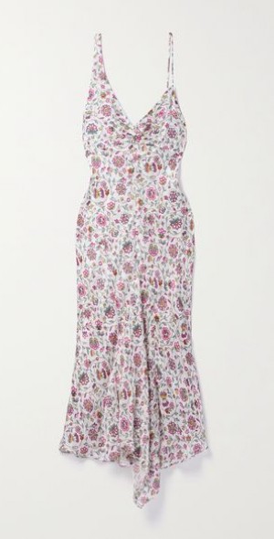 ISABEL MARANT - Lucia floral-print satin-jacquard midi dress