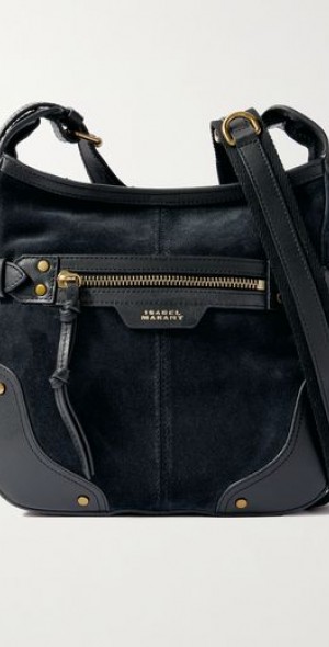 ISABEL MARANT - Sierra studded leather-trimmed suede shoulder bag