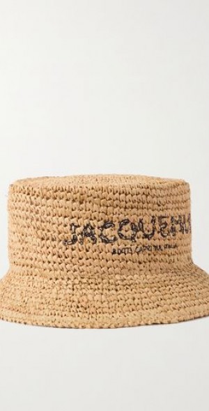 JACQUEMUS - Le Bob Pesco embroidered raffia bucket hat