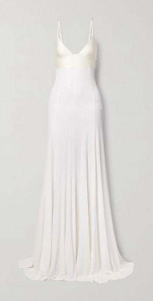 JACQUEMUS - Spallina satin-trimmed stretch-crepe gown