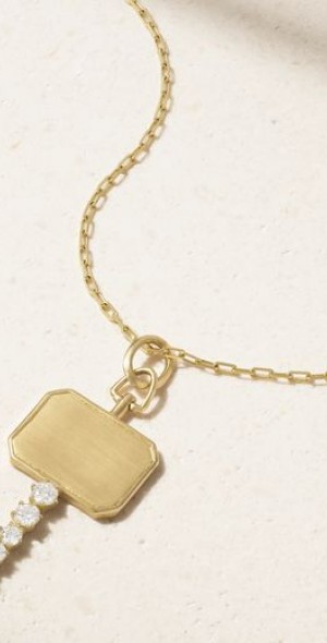 JADE TRAU - Catherine Key 18-karat gold diamond necklace
