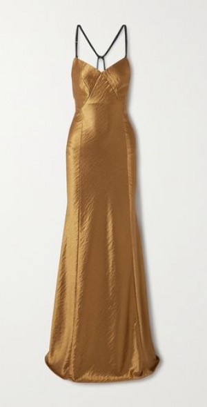 JASON WU COLLECTION - Paneled hammered-satin gown
