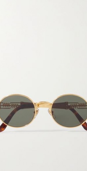 JEAN PAUL GAULTIER - Round-frame gold-tone sunglasses