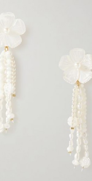 JENNIFER BEHR - Mara gold-tone mother-of-pearl earrings