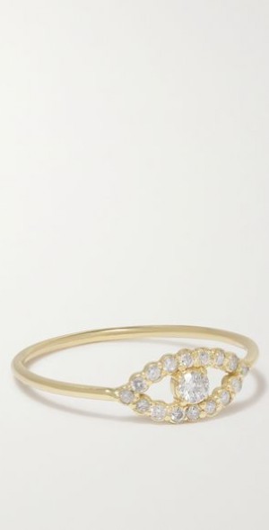 JENNIFER MEYER - Evil Eye 18-karat gold diamond ring