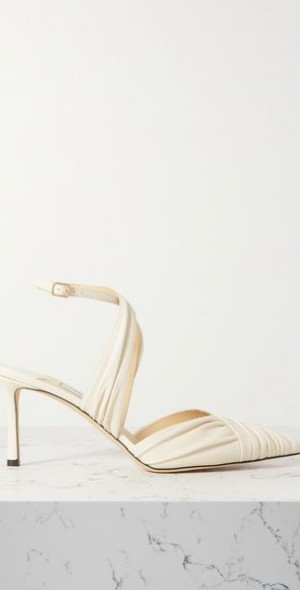 Jimmy Choo Basil 75 Ruched Leather Pumps