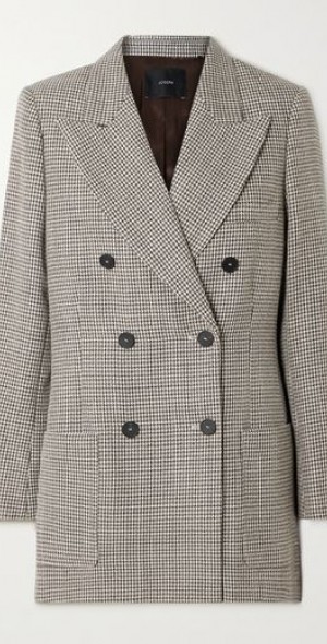 JOSEPH - Leandre double-breasted houndstooth wool-blend blazer