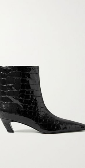 KHAITE - Arizona croc-effect leather ankle boots