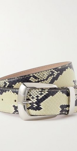 KHAITE - Bruno snake-effect leather belt