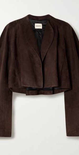 KHAITE - Garothy cropped suede jacket