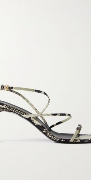 KHAITE - Loop snake-effect leather sandals