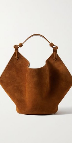 KHAITE - Lotus mini suede tote