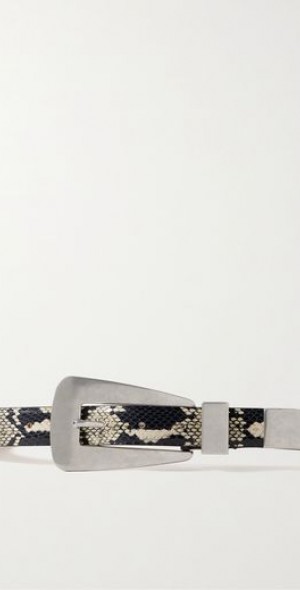 KHAITE - Lucca snake-effect leather belt