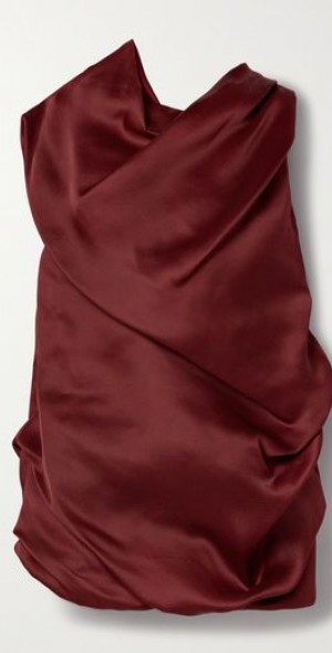 KHAITE - Luola draped silk-gazar blouse