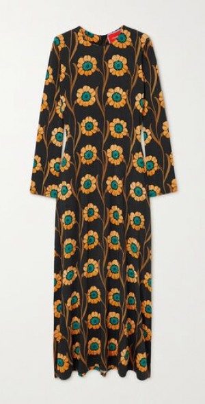 LA DOUBLEJ - Swing floral-print crepe maxi dress