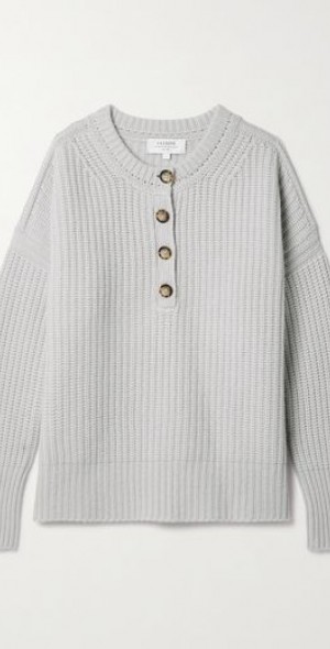 LA LIGNE - Toujours ribbed cashmere Henley sweater
