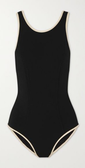 LISA MARIE FERNANDEZ - Button-embellished stretch-crepe swimsuit