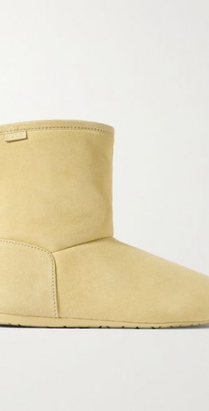 LOEWE - Lago shearling-lined suede ankle boots