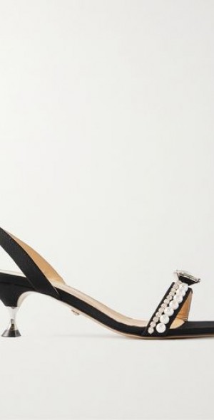MACH & MACH - Diamond of Elizabeth embellished faille slingback sandals