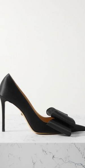 MACH & MACH - Le Cadeau crystal-embellished satin pumps