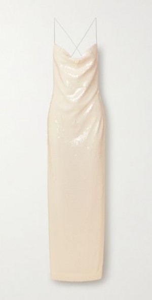 MAGDA BUTRYM - Open-back sequined tulle maxi dress
