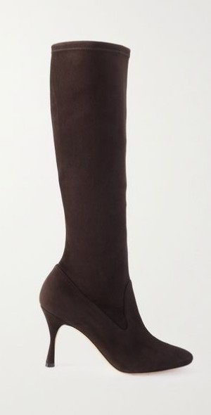 MANOLO BLAHNIK - Pamfilo 90 suede knee boots