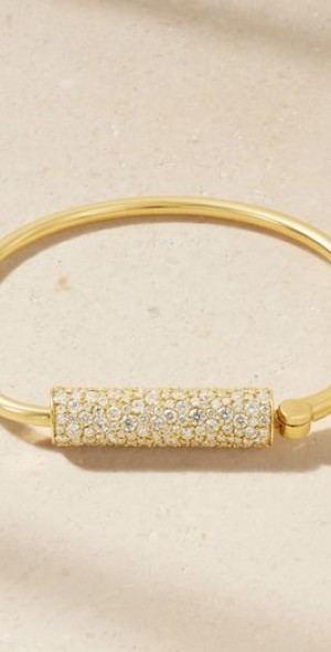 MARLA AARON - Stoned Trundle Lock 18-karat gold diamond bracelet