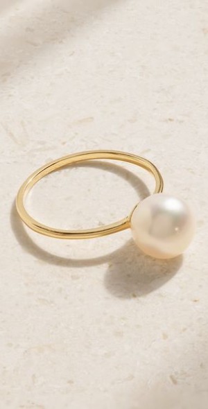 MATEO - Pearl Dot 14-karat gold pearl ring