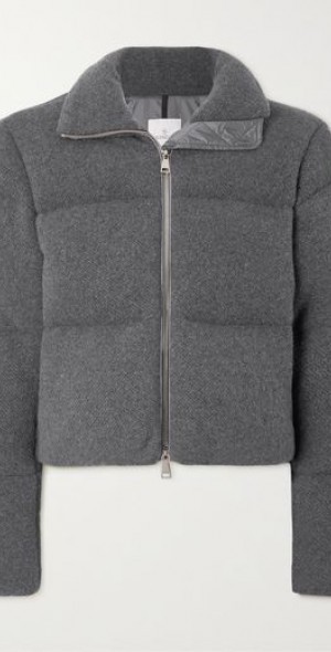MONCLER - Breze appliquéd quilted flannel down jacket