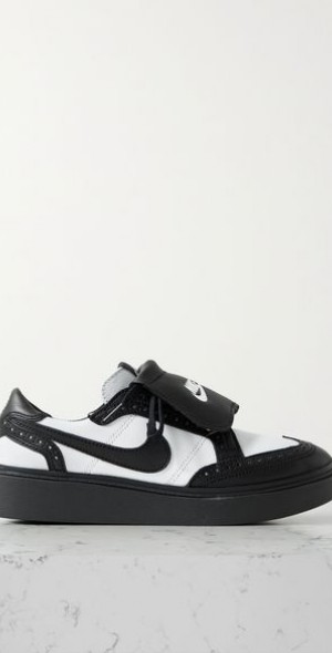 NIKE - + PEACEMINUSONE Kwondo 1 two-tone laser-cut leather sneakers