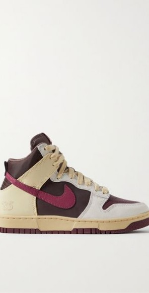 NIKE - Dunk 1985 leather, suede and shell high-top sneakers