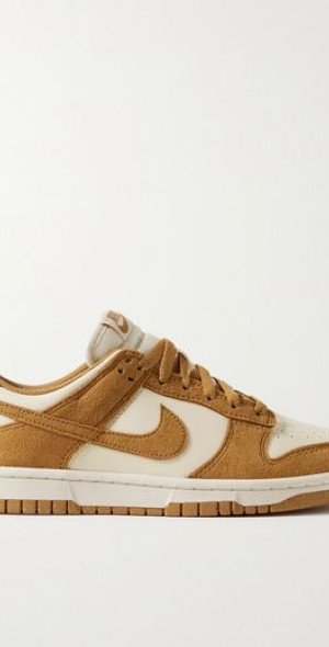 NIKE - Dunk Low suede and leather sneakers