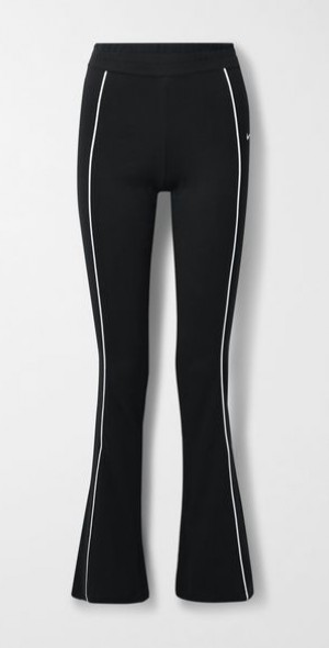 NIKE - Embroidered stretch cotton-jersey flared track pants