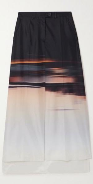 PETER DO - Pleated dégradé silk-satin midi skirt