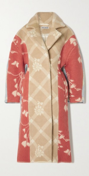 RAVE REVIEW - + NET SUSTAIN Sally patchwork printed wool coat