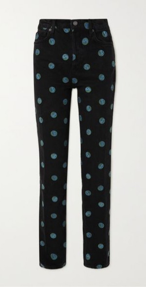 REFORMATION - + NET SUSTAIN Earth embroidered high-rise straight-leg jeans