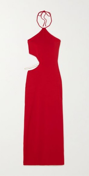 REFORMATION - + NET SUSTAIN Helio cutout embellished stretch-TENCEL ...