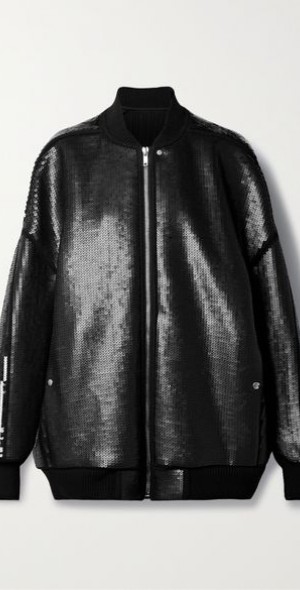 RICK OWENS - Peter Flight oversized sequined wool-felt bomber jacket